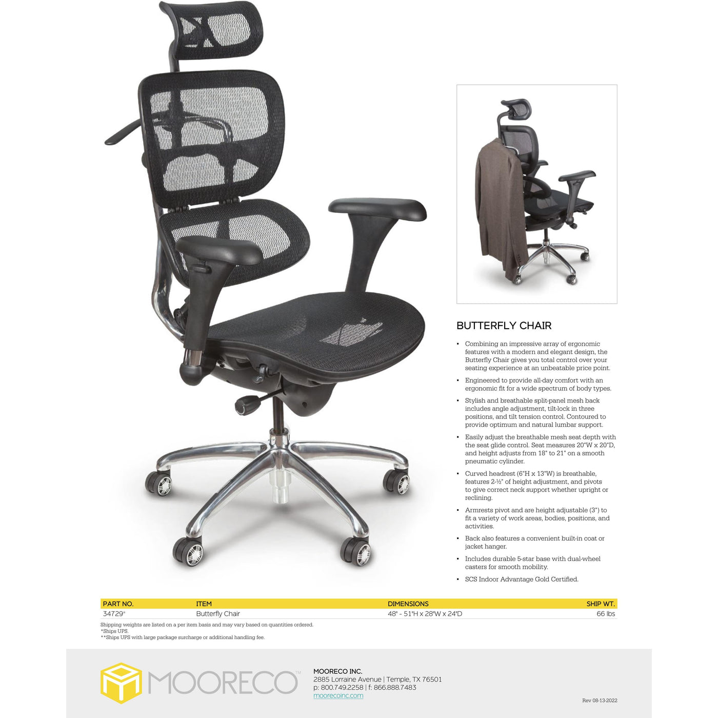 MooreCo Butterfly Ergonomic Executive Chair — The Ergo Shoppe